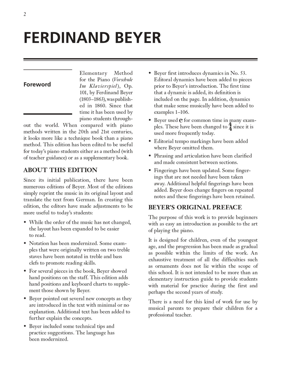 Beyer: Elementary Method for the Piano, Opus 101 – MS WORKS Pte Ltd
